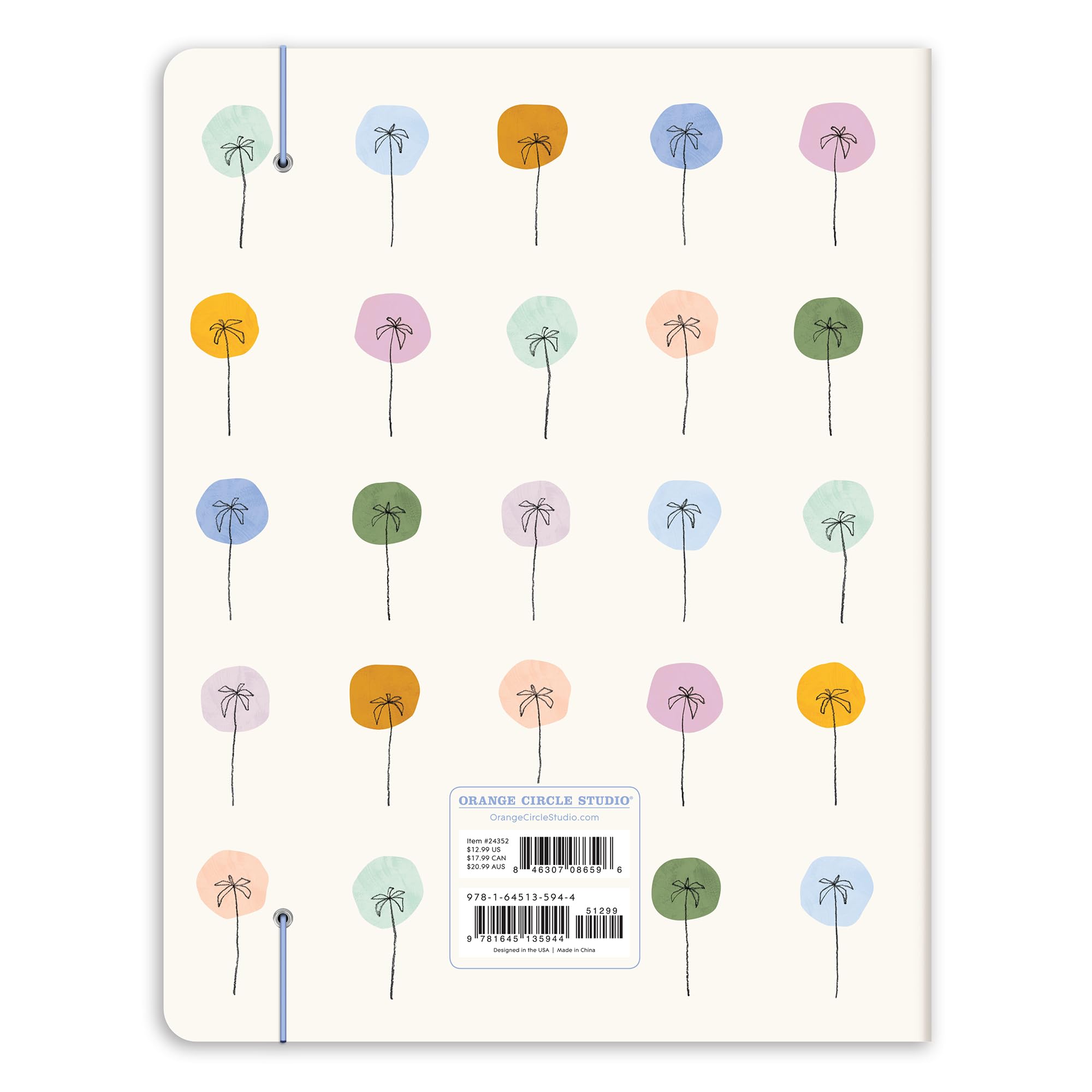 Orange Circle Studio Planner 2024, Just Right Monthly Calendar, Cute Notebook for To Do List, Appointment Book for Planning, With Storage Pocket & Elastic Closure, 17-Month Agenda for School/Work,