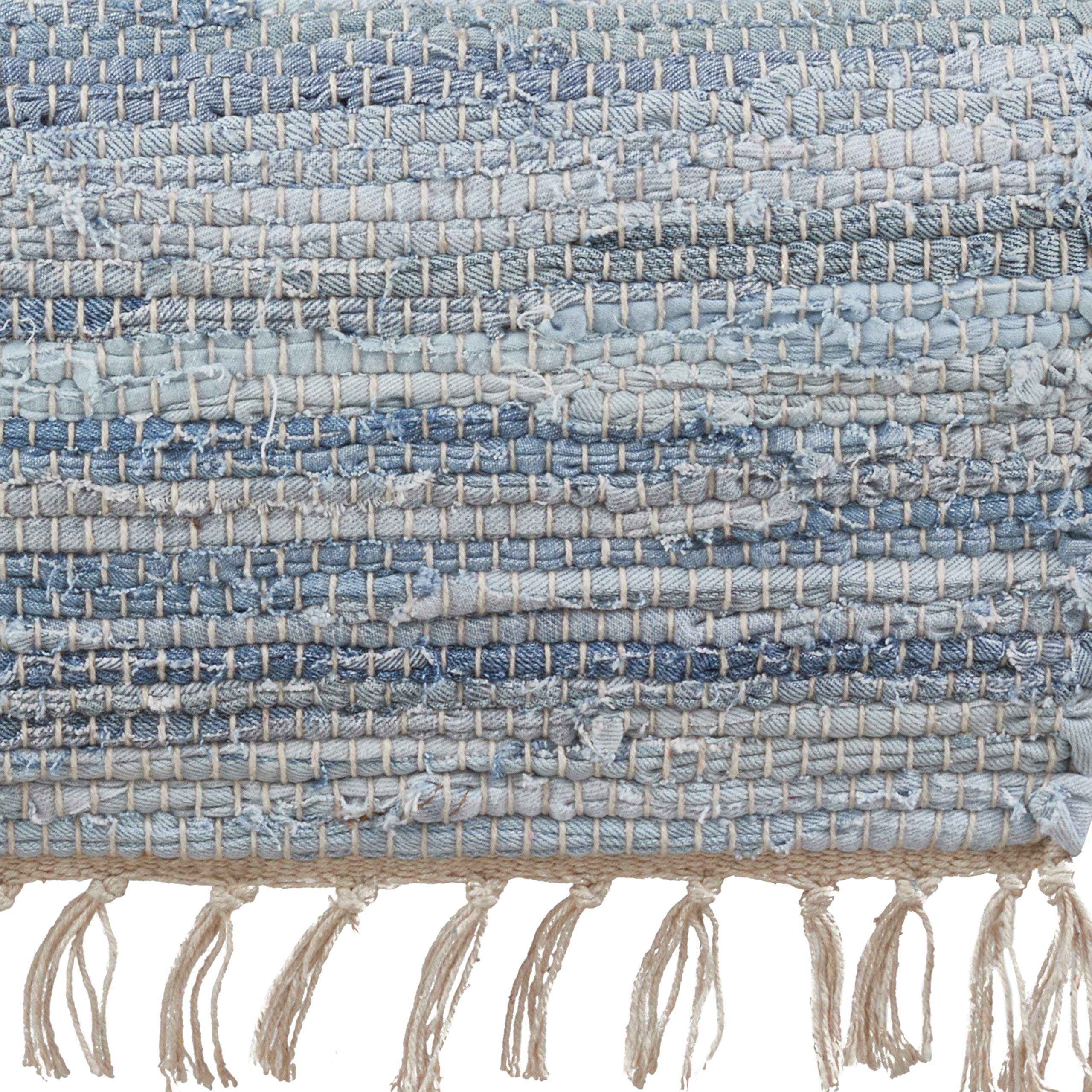 Saro Lifestyle Chindi Table Runner With Denim Design, Denim, 16"x54"