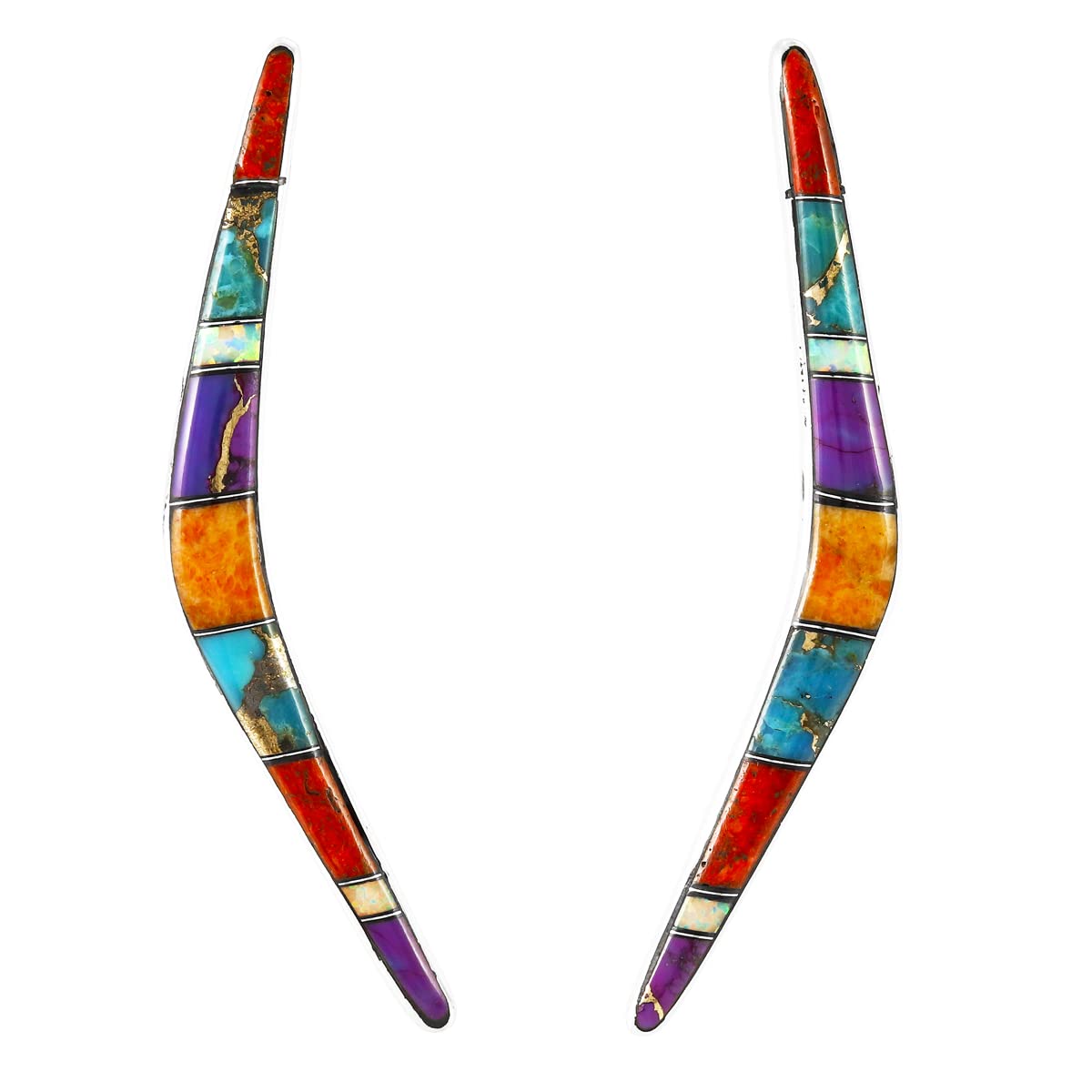 Turquoise Earrings 925 Sterling Silver & Genuine Turquoise (Turquoise)