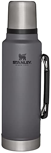 Stanley Classic Vacuum Insulated Wide Mouth Bottle - Charcoal - BPA-Free 18/8 Stainless Steel Thermos for Cold & Hot Beverages - 1.5 QT
