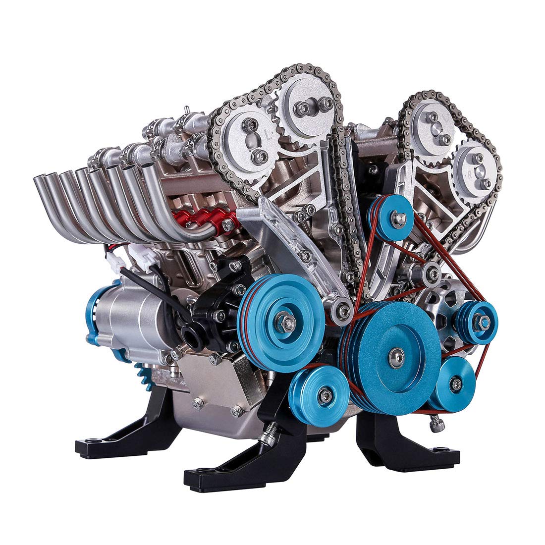 PeleusTech V8 Engine Model 500+Pcs 1:3 DIY Metal Mechanical Engine V8 Model Building Kit Car Engine Model for Adults, Men