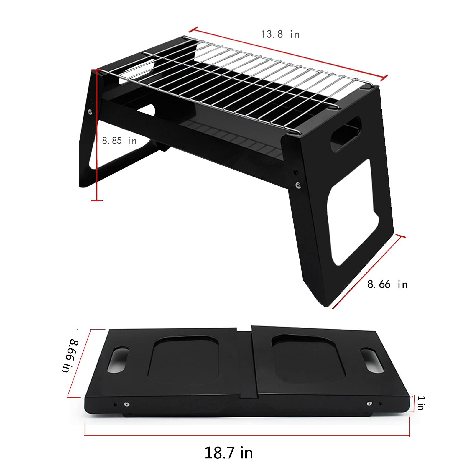 Portable Small Camping BBQ Charcoal Grill, Camping Mini Folding Grill, Portable Charcoal Grill, Barbeque Grill