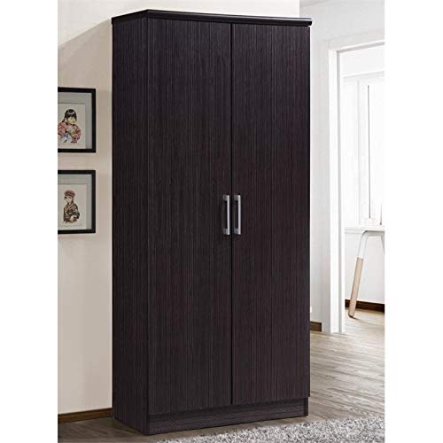 Pemberly Row 2 Door Armoire with 4 Shelves in Chocolate