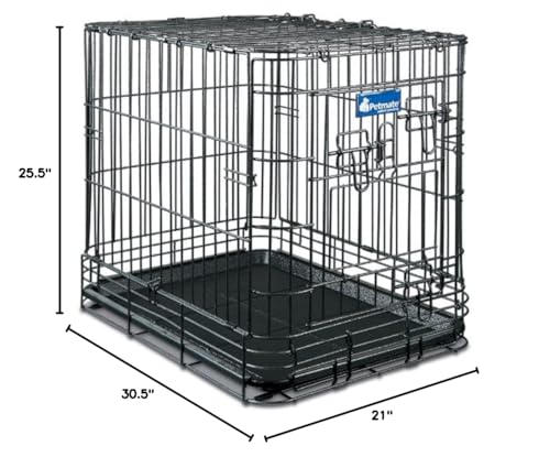 Petmate Deluxe Edition Wire Dog Kennel, Intermediate, 30-1/2 by 21 by 25-1/2-Inch
