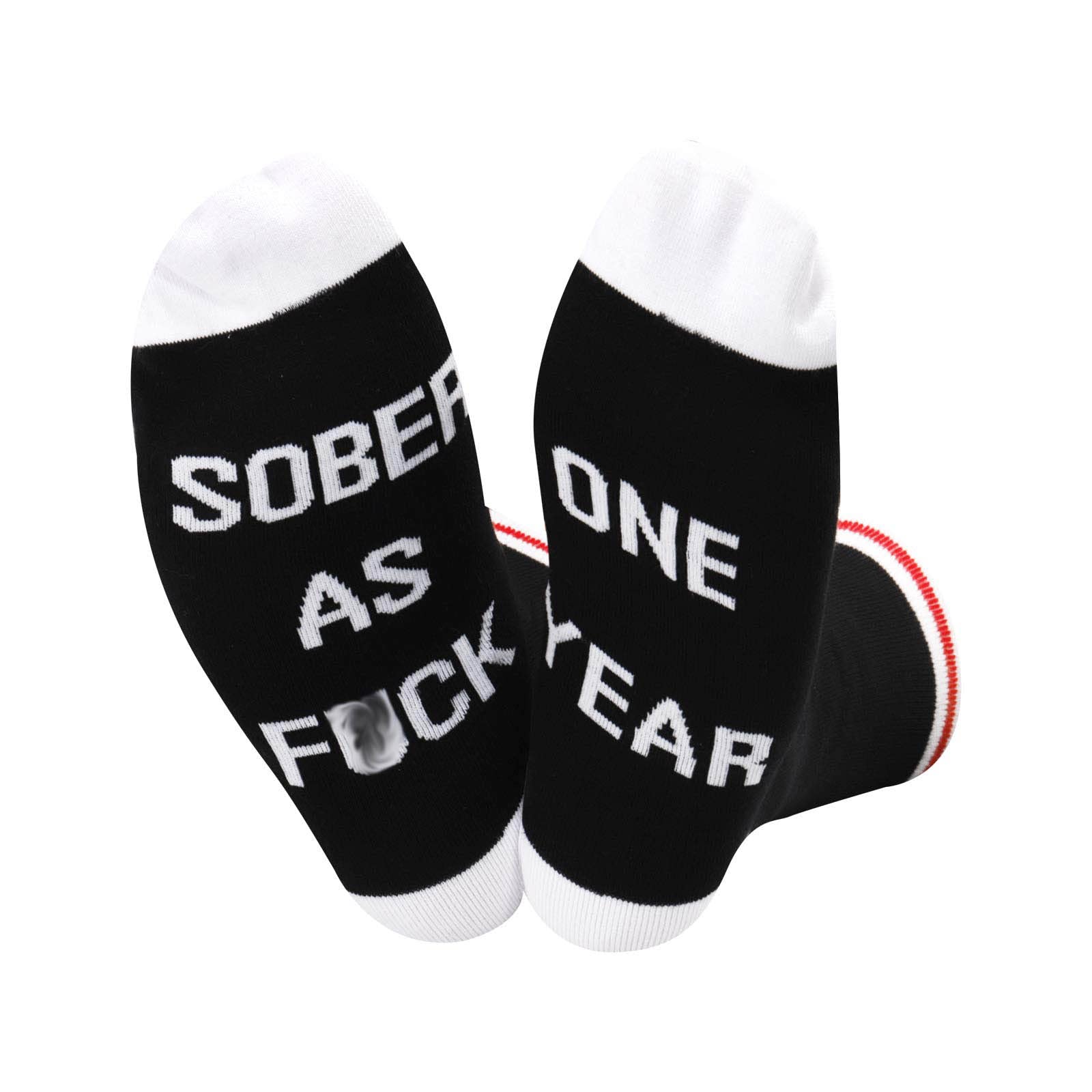 TSOTMO 2 Pairs Sobriety Anniversary Socks Sobriety Gift AA NA Recovery Socks Sober As Encouragement Gift (1 year F)
