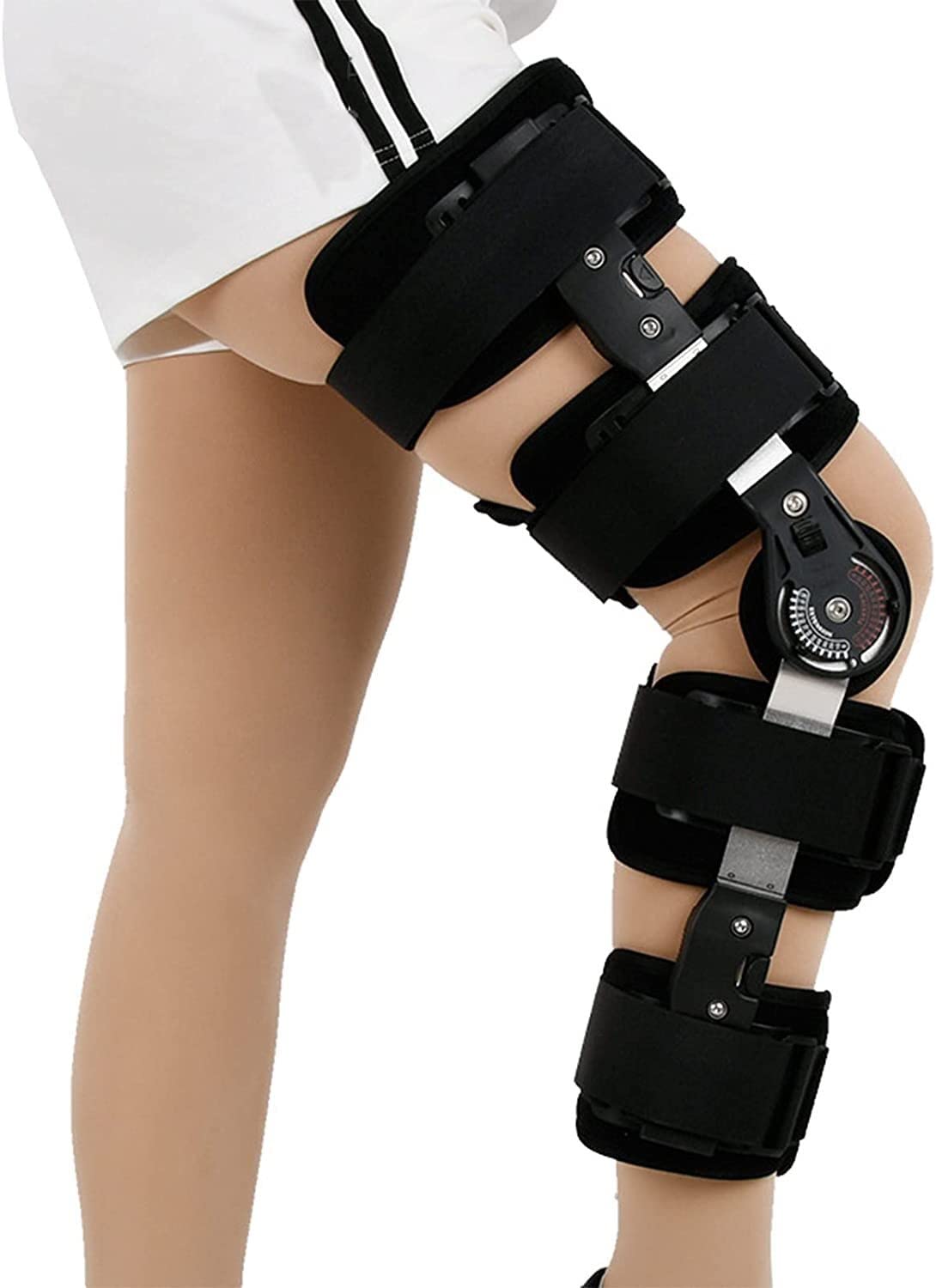 TSUSF Hinged Adjustable Knee ROM Brace Support Injury Orthosis Stabilizer One Size Fits Most Adjustable Recovery Support For Orthoped