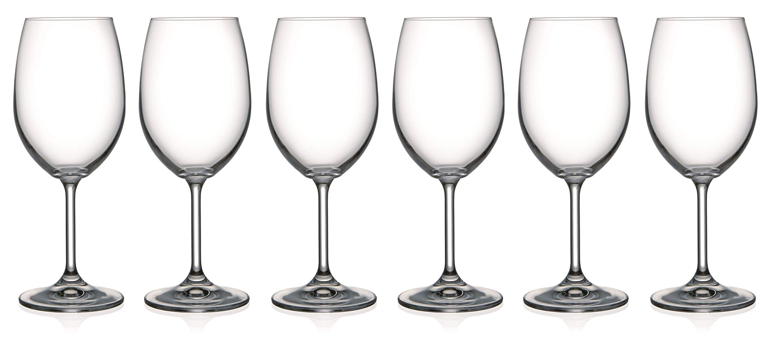 Wine Glass, Water, Goblet Glasses, Clear, Crystal, Set of 6, Stemmed Glass, by Barski, Made in Europe, 24 oz.