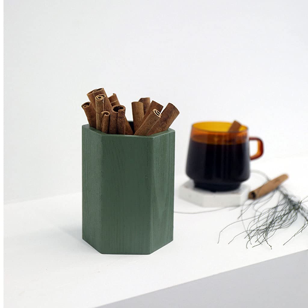 Pen Pencil Holder Container Table Multifunctional Mini Desktop Trash Can Cosmetic Brush Holder Home Office Stationery (Color : Black) (Green)