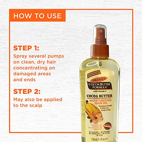 Palmer's Cocoa Butter Formula Moisturizing Hair Oil, 5.1 Ounces (Pack of 2)