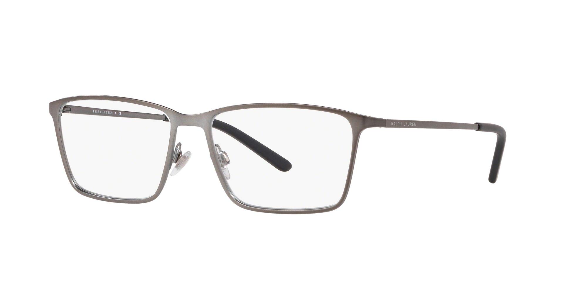 Ralph by Ralph Lauren Men's RL5103 Metal Rectangular Prescription Eyeglass Frames, Black/Demo Lens, 56 mm