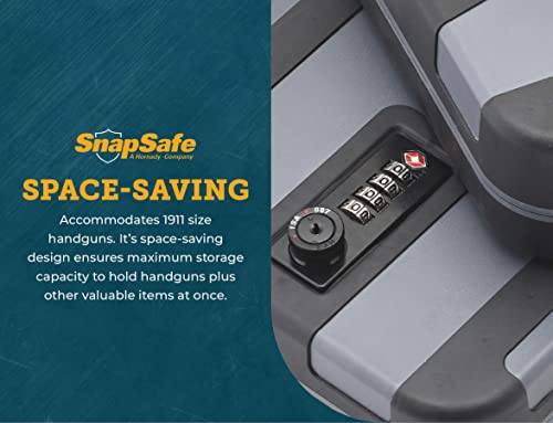 SnapSafe Treklite Combination Lock Box - Polycarbonate Portable and Lightweight Gun Lock Box - with Keyed Lock and Foam Lining - Ideal for Travel, TSA Approved - XL, Black, 10 x 7 x 2 Inches