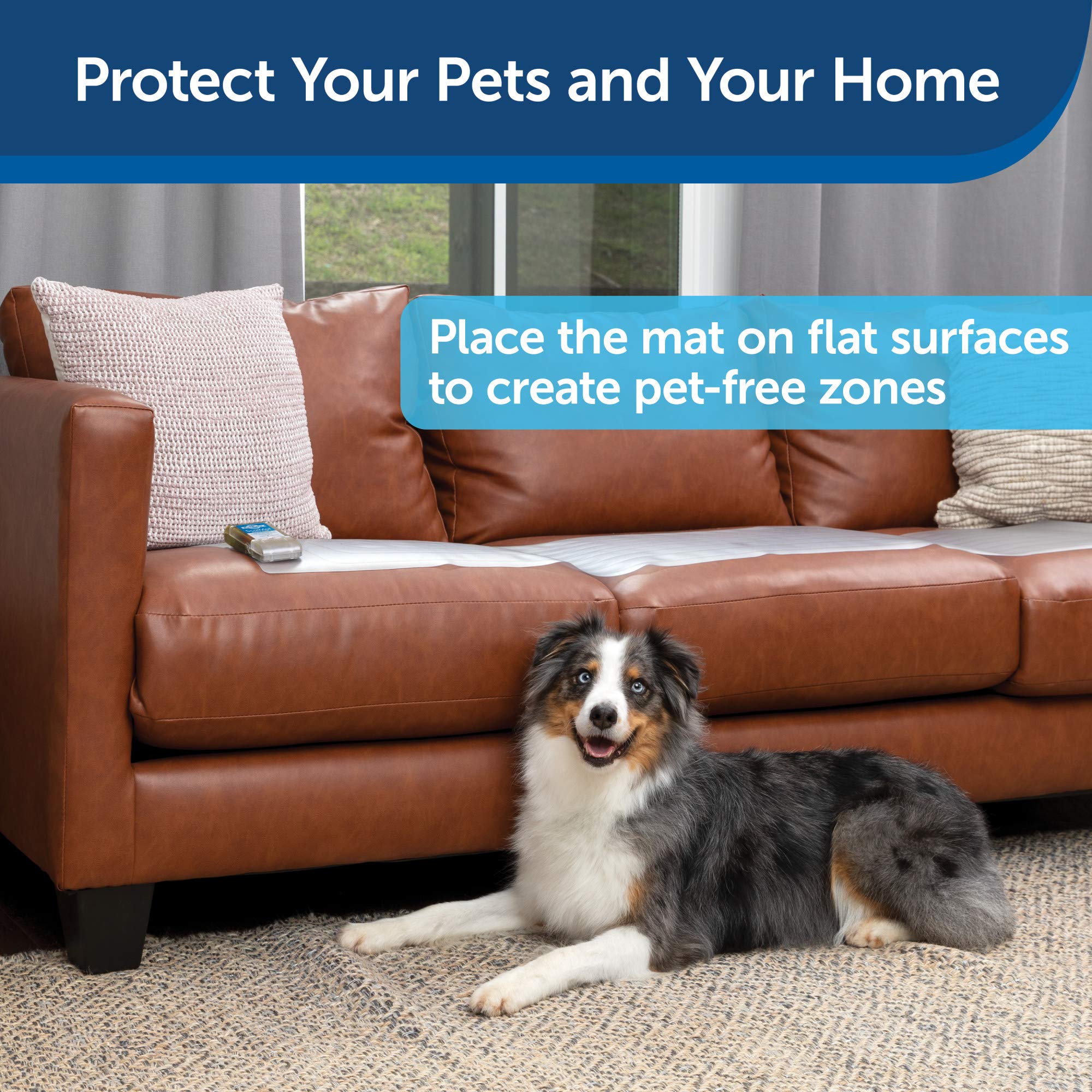 PetSafe ScatMat Indoor Pet Training Mat for Dogs and Cats - Sofa Size 12 X 60 inch - Pet Proof Your Home with This Battery-Operated Electronic Repellent Mat, includes Adjustable Correction Settings