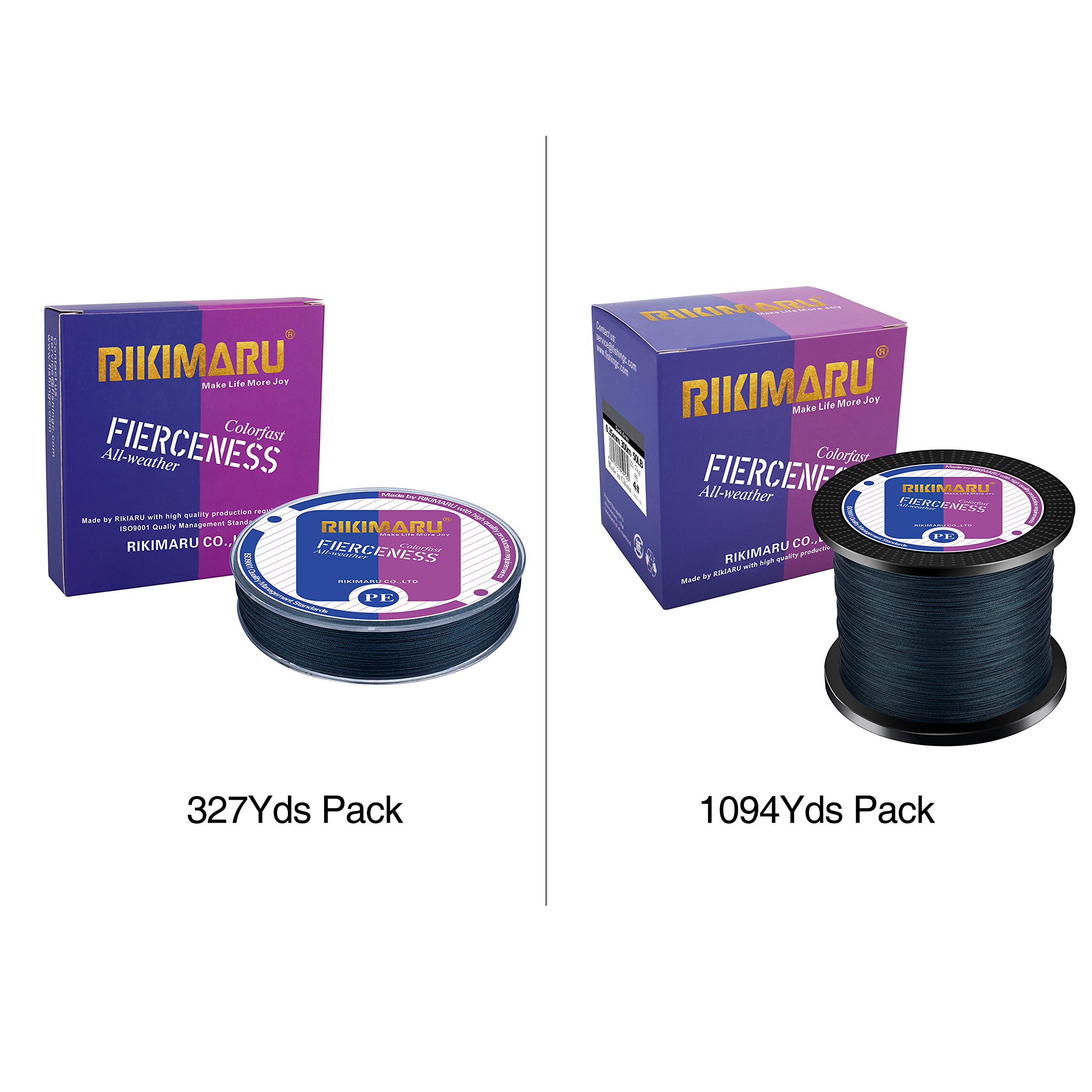 RIKIMARU Braided Fishing Line Abrasion Resistant Superline Zero Stretch&Low Memory Extra Thin Diameter Dark Gray 327Yds,10LB