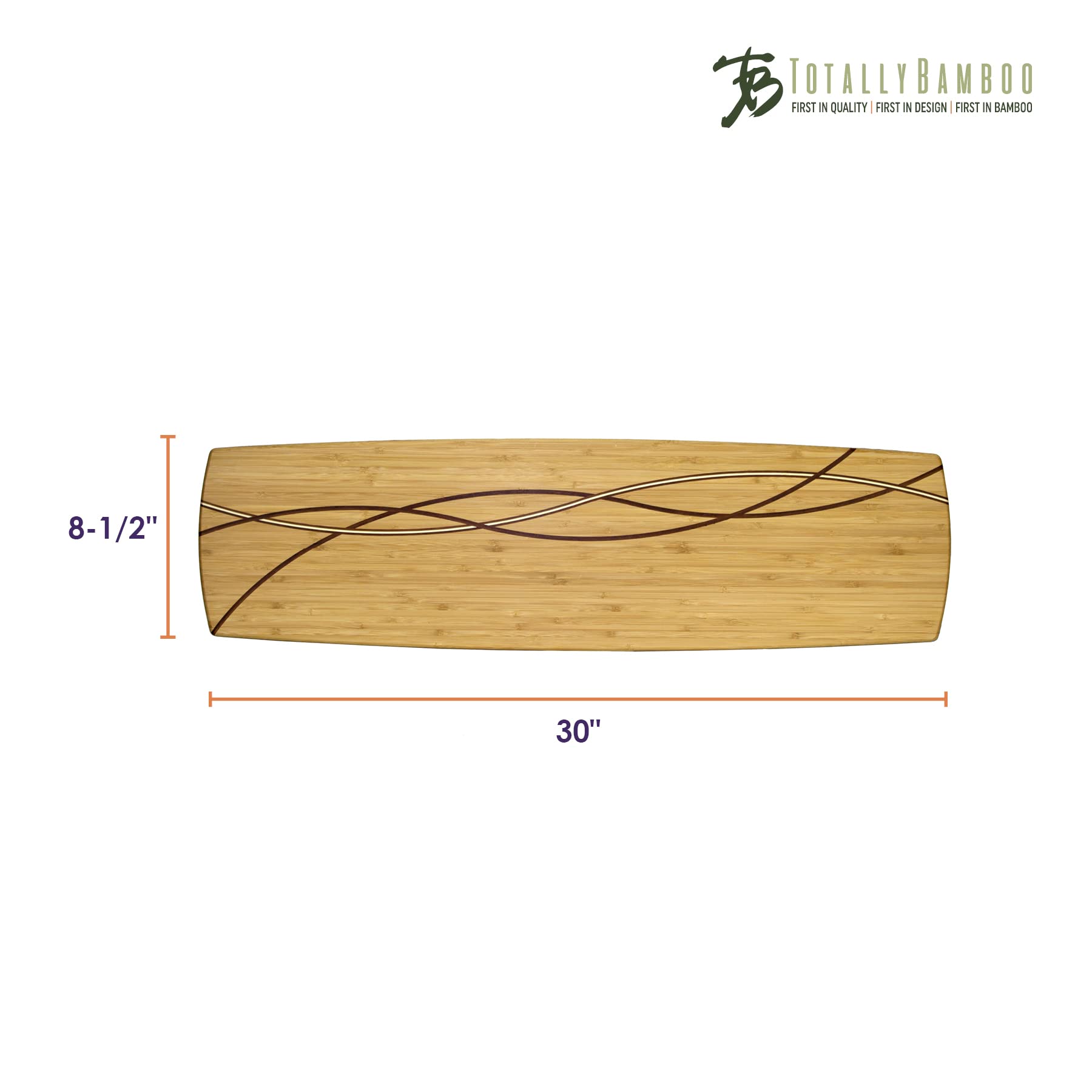 Totally Bamboo Del Mar Extra Large Charcuterie Board and Cheese Serving Platter, 30" x 8.5"