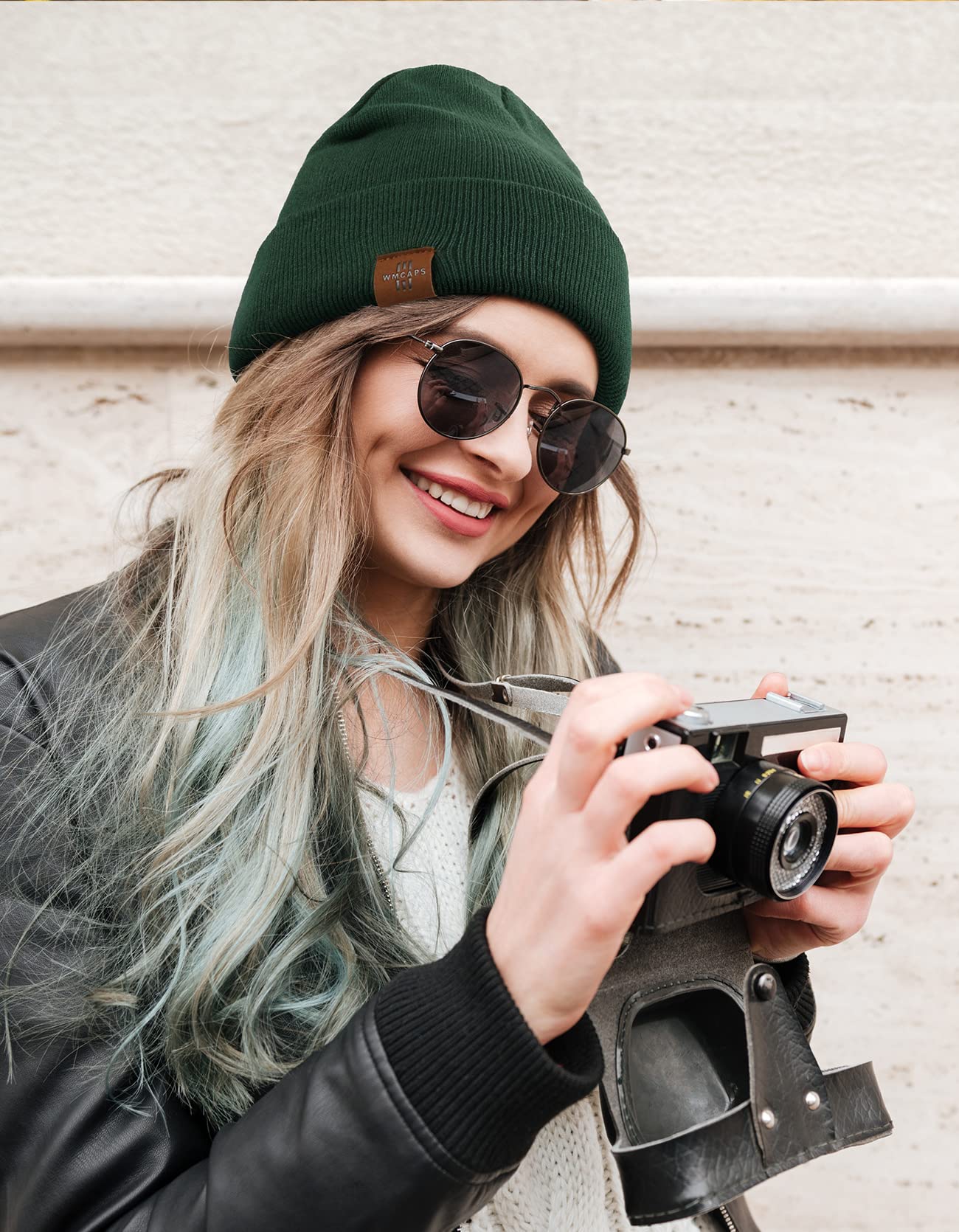 Winter Beanie Acrylic Knit Hats for Men Women Soft Warm Unisex Cuffed Beanie Dark Green