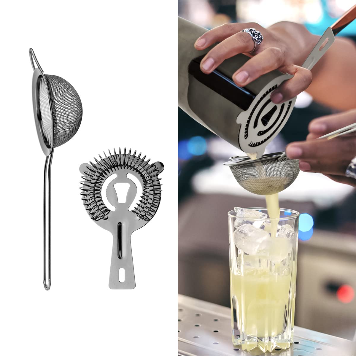 VG Cocktail Shaker Set with Acrylic Stand | 15 Pieces Mixology Bartender Kit | Bar Tools Set with All Bar Accessories for Dink Mixing, Beginers Home Bartending