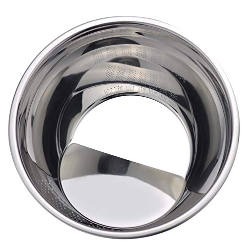 YUDONG Stainless Steel Rice Washing Bowl,With Side Drainer Stainless Steel Large Capacity Fruit Vegetables Practical Washing Bowl Kitchen Supplies Rice Sieve Durable