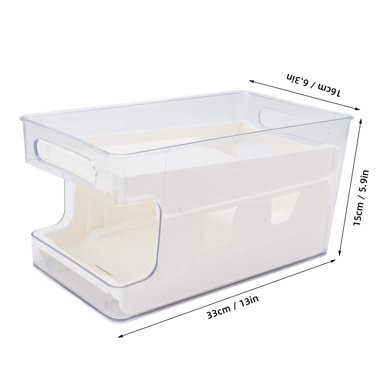 TOPINCN Food Can Dispenser Storage Rack Organizer 2 Tier Soda Can Rack Beverage Can Can Storage Holder Can Holder for Pantry Refrigerator (White)