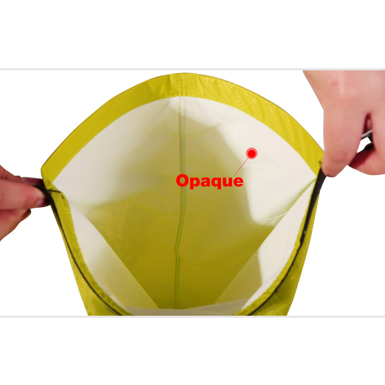 REDCAMP Ultralight Dry Sack for Kayaking Backpacking, Waterproof Nylon Dry Bag for Water Sports Yellow 10L
