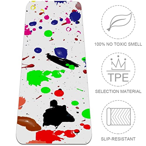 Yoga Mat, Yoga Mats for Home Workout, Workout Mat, Exercise Mats, Pilates Mat, watercolor doodle pattern