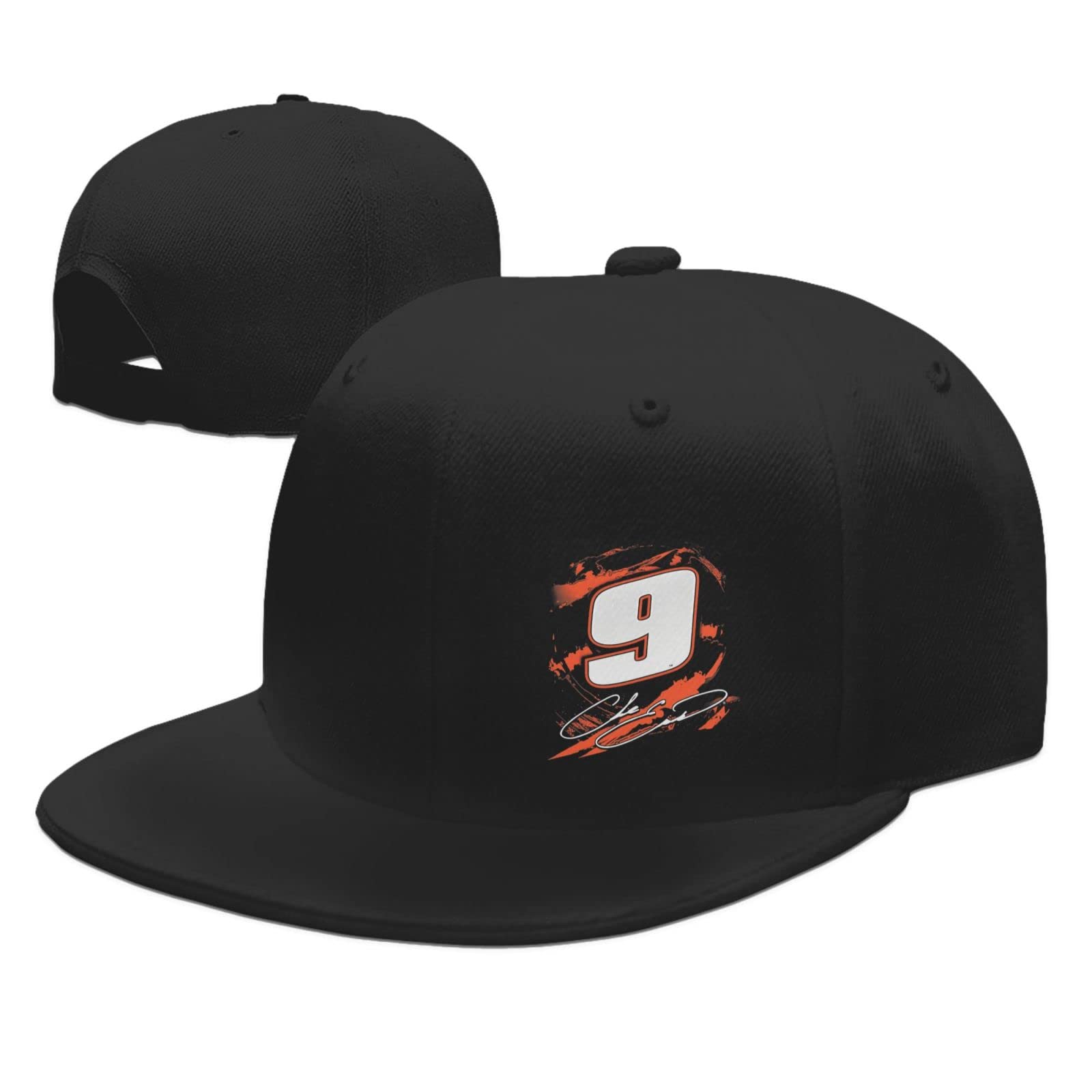 RATRIG Chase Elliott 9 Snapback Hats for Men Baseball Cap Adjustable Flat Bill Trucker Gift Black
