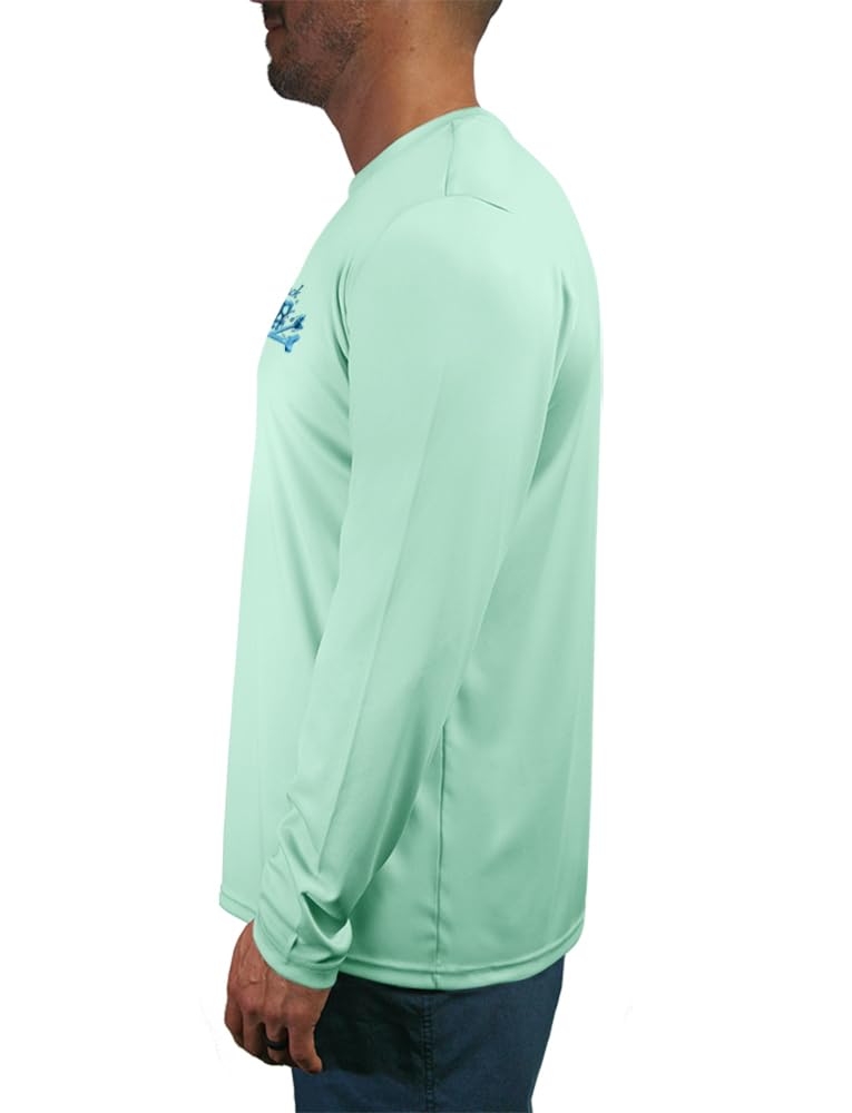 Rattlin Jack Men's UV Sun Protection Sport Fishing Shirt Marlin Gold XL Teal