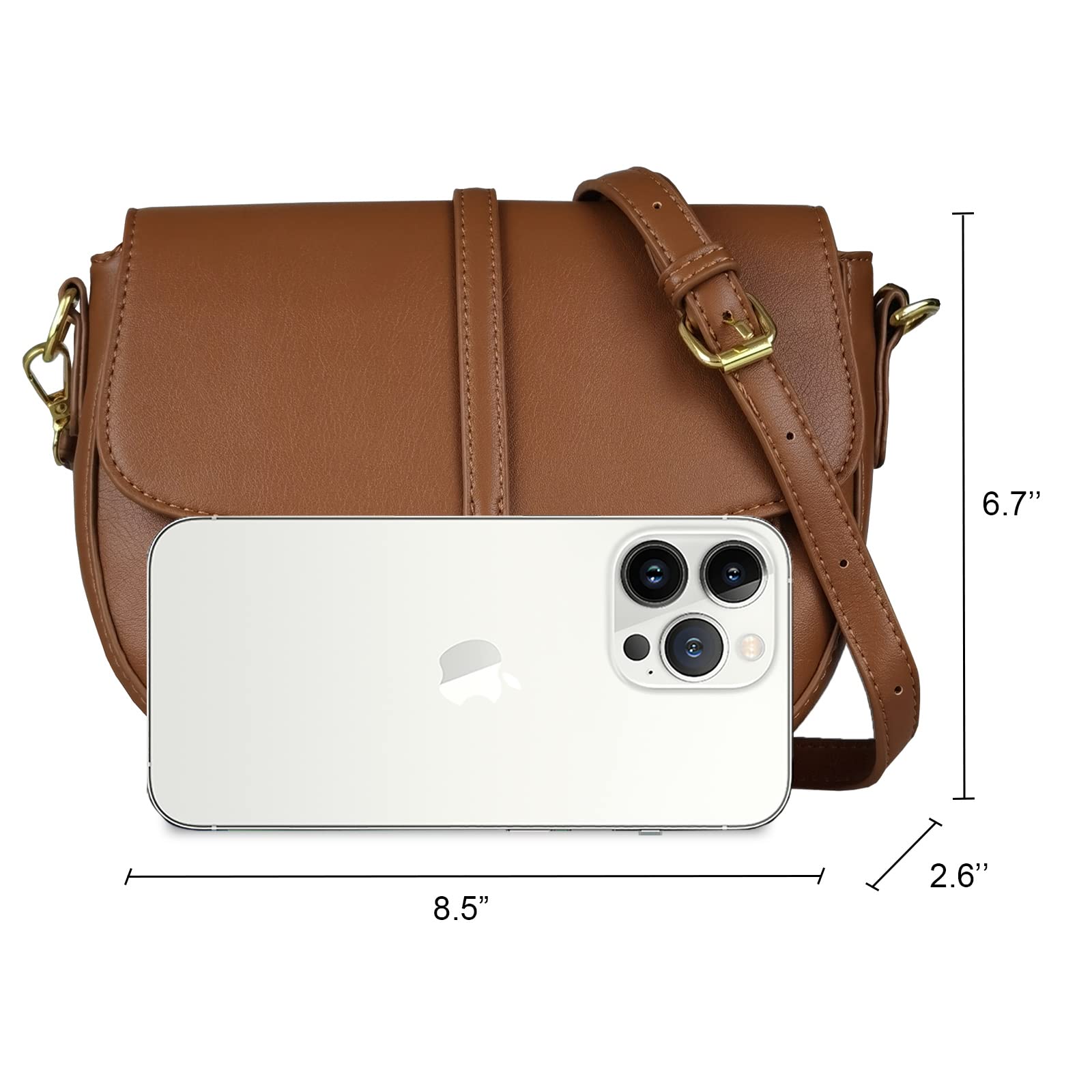 Yasuitzen Crossbody Bags for Women Shoulder Purses for Women with Two Detachable Straps,02-Brown