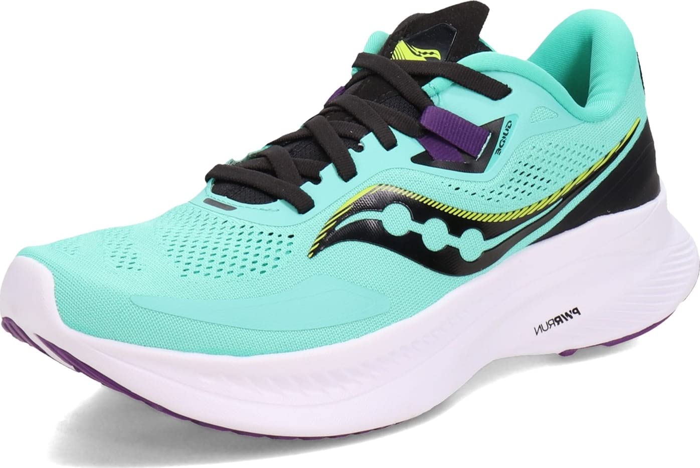 Saucony Women's Guide 15 Road Running Shoe, Cool Mint/Acid, 9.5 Wide