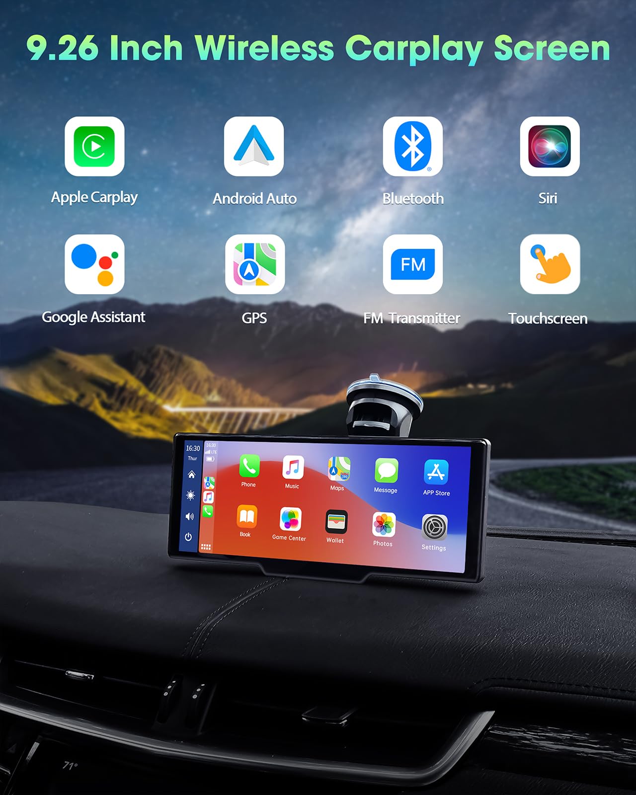 Wireless Apple Carplay Car Stereo GPS Navigation, 10 Inch Touch Car Play Screen Audio Car Radio Receiver with Android Auto, Bluetooth, Siri/Google Assistant, Multimedia Player