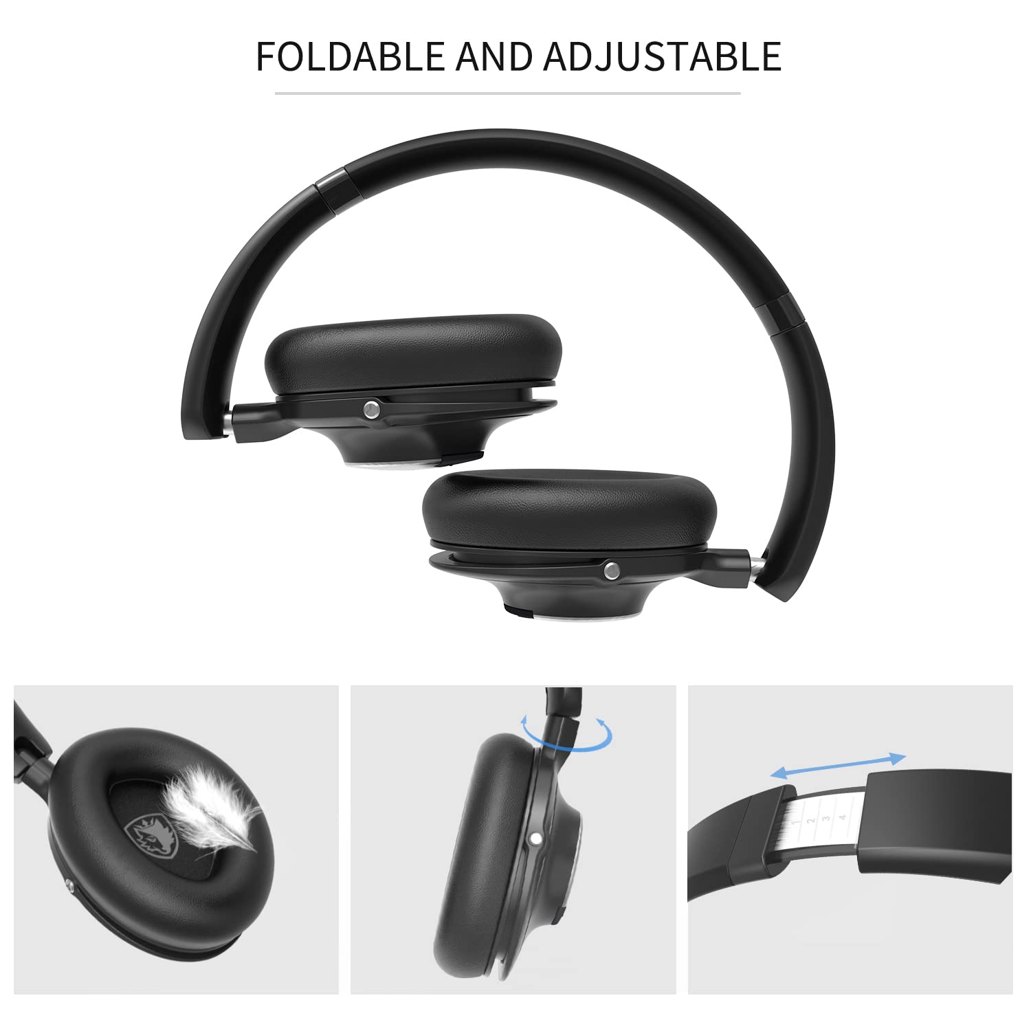 Wireless Headphones Bluetooth, SADES Wireless Over Ear Noise Cancelling Bluetooth Stereo Wired Bass Gaming Headset for PS5 PS4 PS4 Pro Xbox Nintendo Switch Travel Home Office