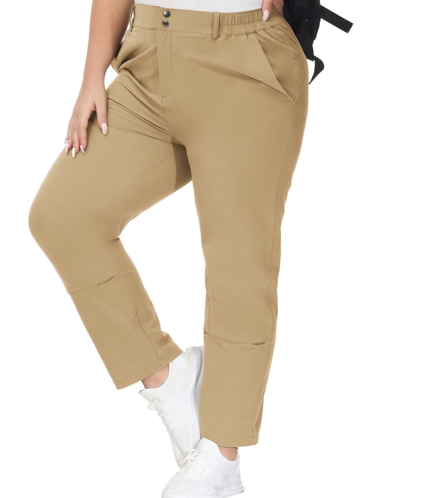 Women's Hiking Cargo Pants with Pockets for Women Golf Travel Climbing Pants khaki 5X