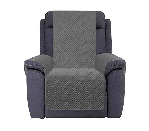 Recliner Chair Covers Waterproof with Anti-Skip Furniture Protector Sofa Slipcover for Children, Sofa Covers for Dogs (Grey, 30'')