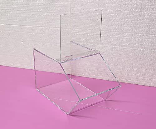 Storage containers hinge lid stackable clear acrylic product bins dispensers 2 pack