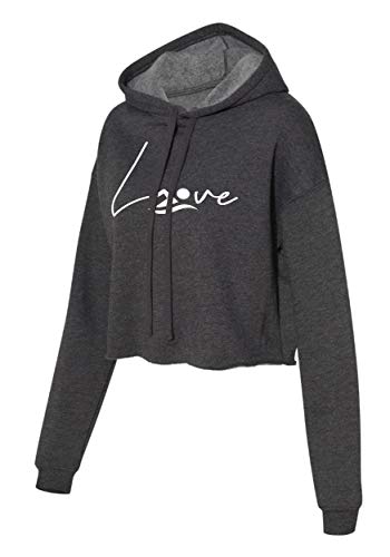Running On The Wall Swimming Apparel - Cropped Hoodie for swimmer - Cropped sweater for post swim and pre-practice (Charcoal, Large)
