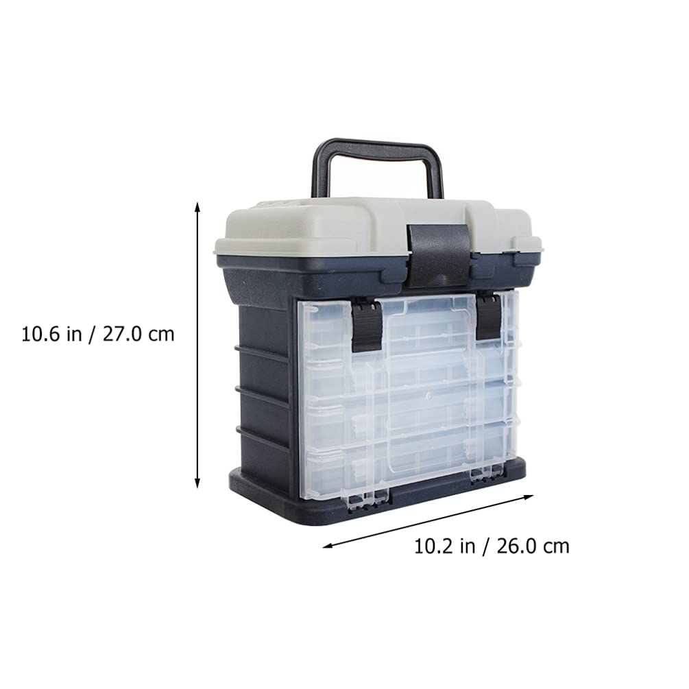 Wakauto 1pc Box fishing box fishing tool storage suitcase for kids fishing lure case plastic toolbox suitcases for kids Four-Layer Tool Case Sewing kit handheld child abs compound