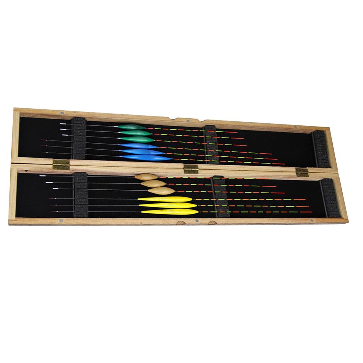 YDXNY 12pcs Balsa Wood Fishing Corks Angling Tackle Tool Accessoris Bobbers with Paulownia Wood Box