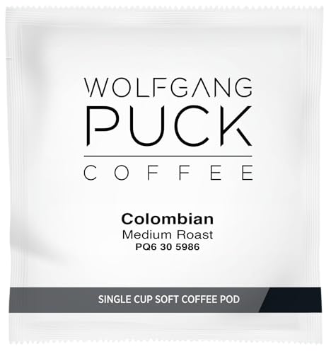 Wolfgang Puck Coffee, Colombian Organic Fair Trade, 9.5 Gram Soft Pod, 18 Count (Pack of 6)