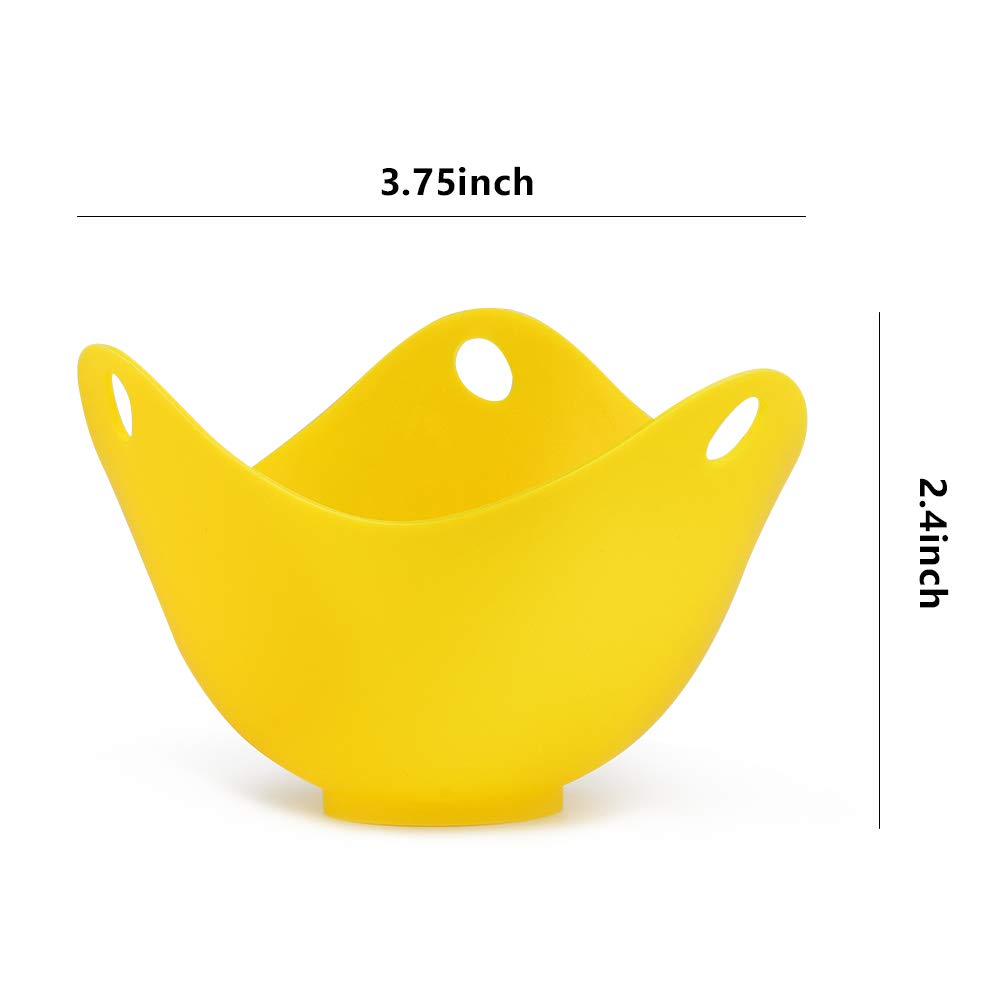 Winkeyes 4pcs Silicone Egg Poacher Cups Poach Pods Work with Egg Poacher Pan, Cookware, Boiler Steamer, Microwave