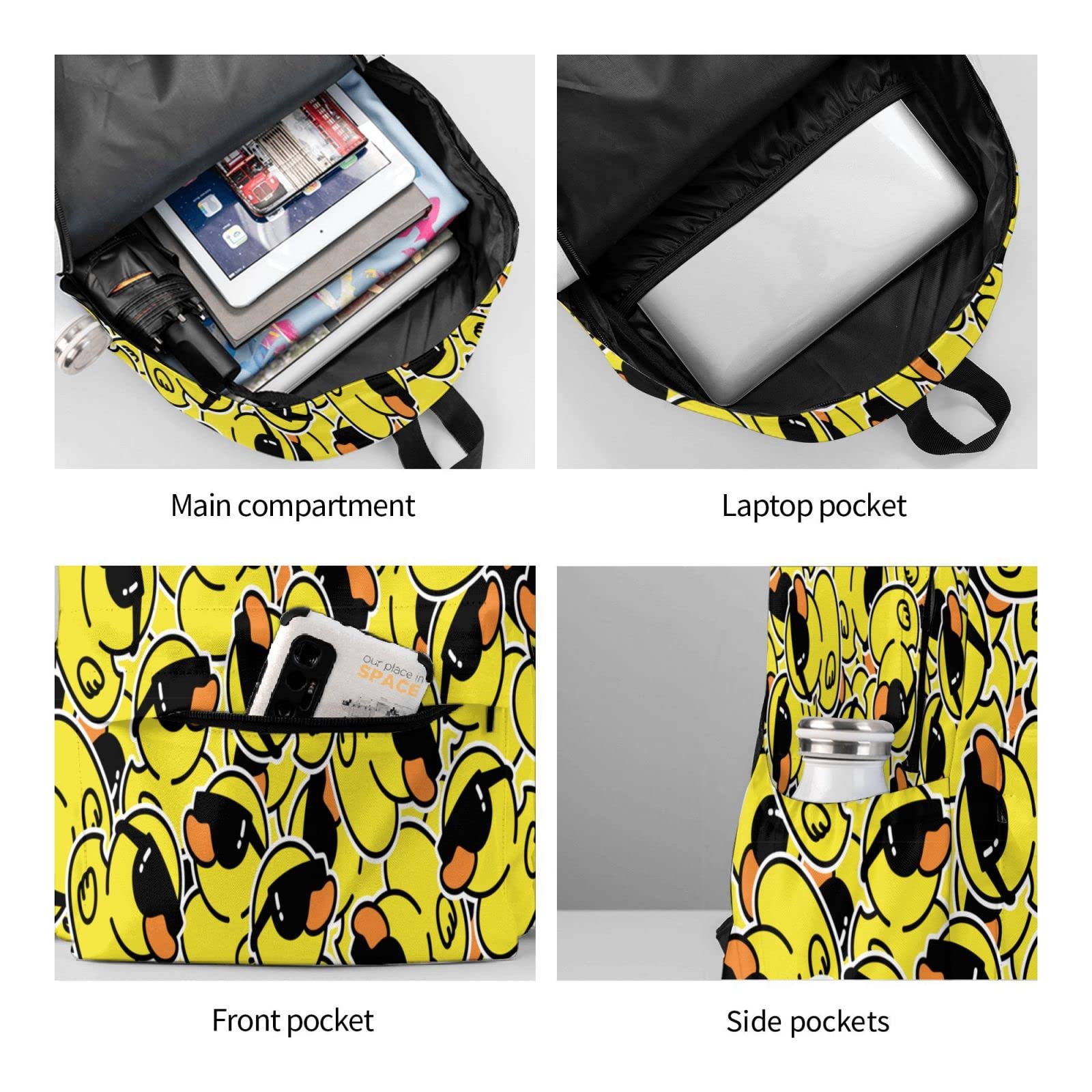 Sunwarshile Duck Pattern Backpack Book Bags Lightweight Casual Laptop Backpacks Travel Daypack For Man Woman