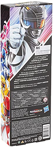Power Rangers Mighty Morphin Black Ranger 12-Inch Action Figure Toy Inspired by Classic TV Show, with Power Axe Accessory