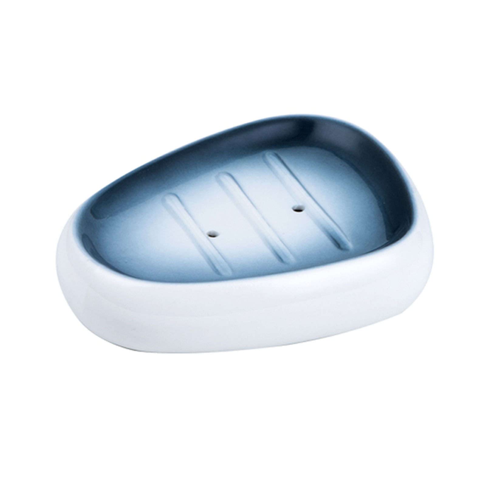Soap DishSoap Tray，Soap Drainer Rack，Blue Gradientl Foaming Soap Dispenser, Refillable Lotion Dispenser for Bathroom Vanity Countertop, Ceramic Shampoo Dispenser-Lotion Bottle-Gradient (Color : Gradie