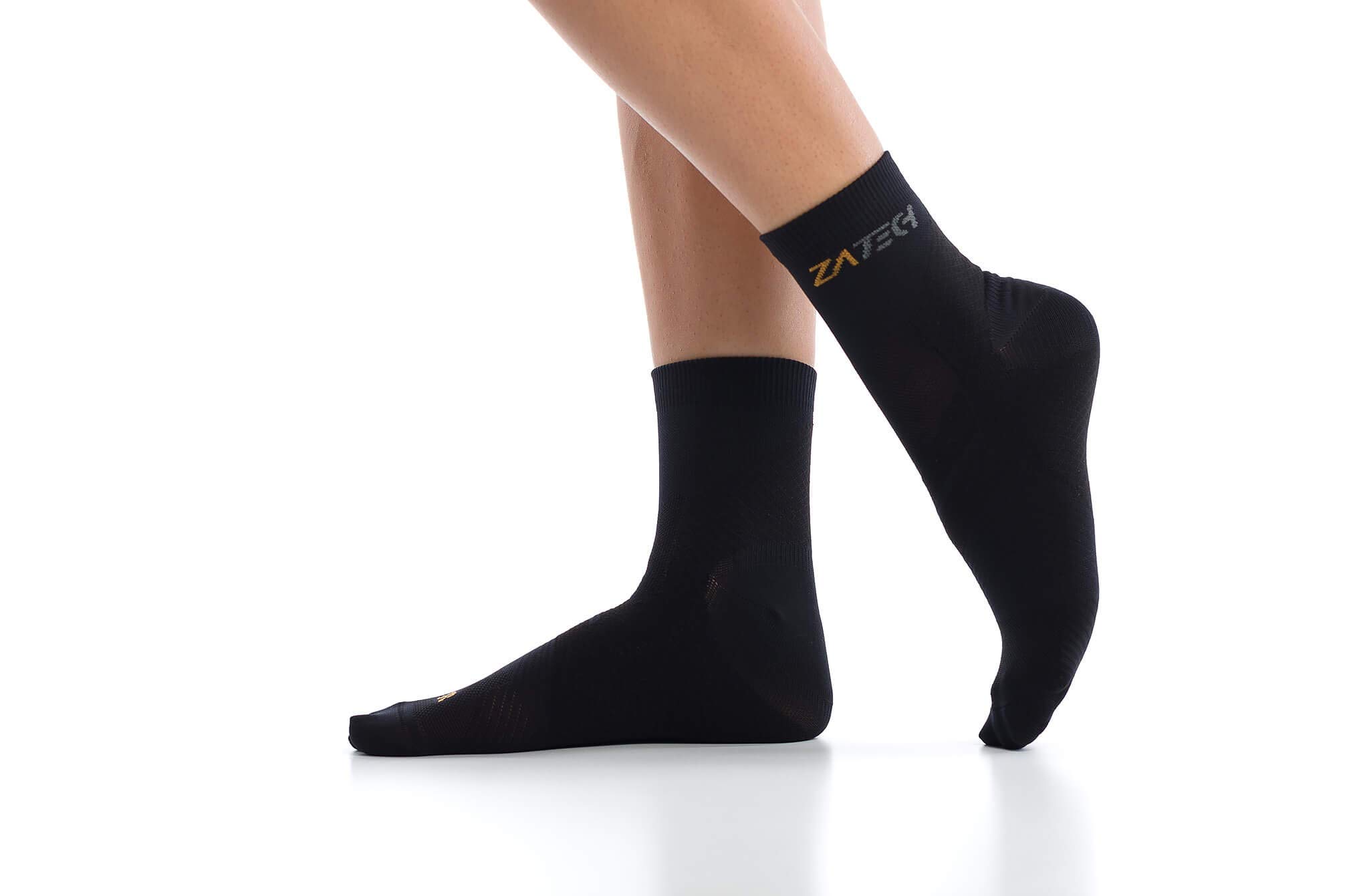 ZaTech Plantar Fasciitis Sock, Compression Socks - 2 pack (Black/Grey, 2 pairs, X-Large)