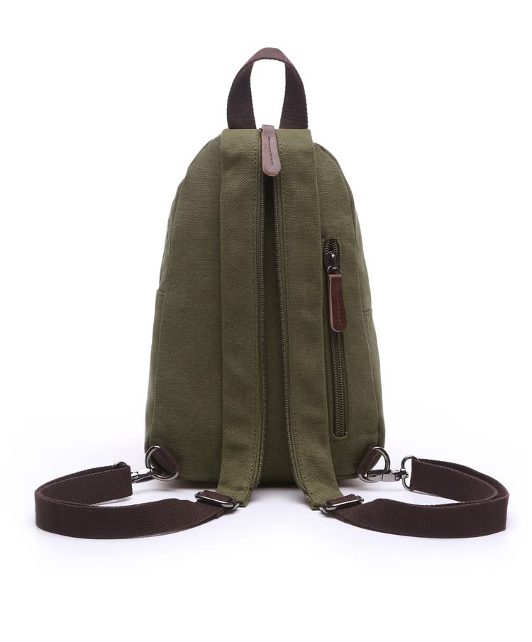 UISKOOPW Small bookbag purse for women, Adjustable Straps Mini Backpack Multiple Compartment Pockets Crossbody Backpack Purse for Women or Man (Military Green)