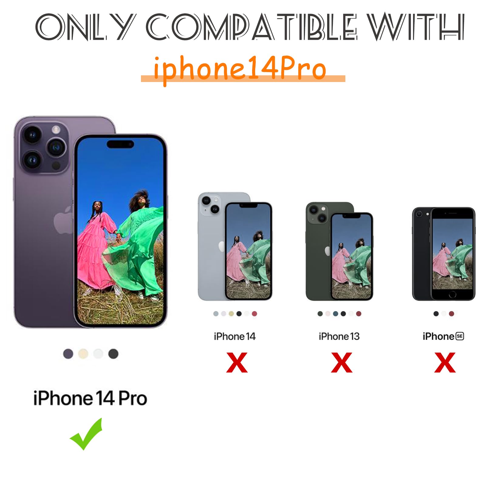 Phone Case for iPhone 14 Pro Case - Designed for iPhone 14 Pro Case (Black) Anti-Scratch Soft Microfiber Lining, 6.1 inch