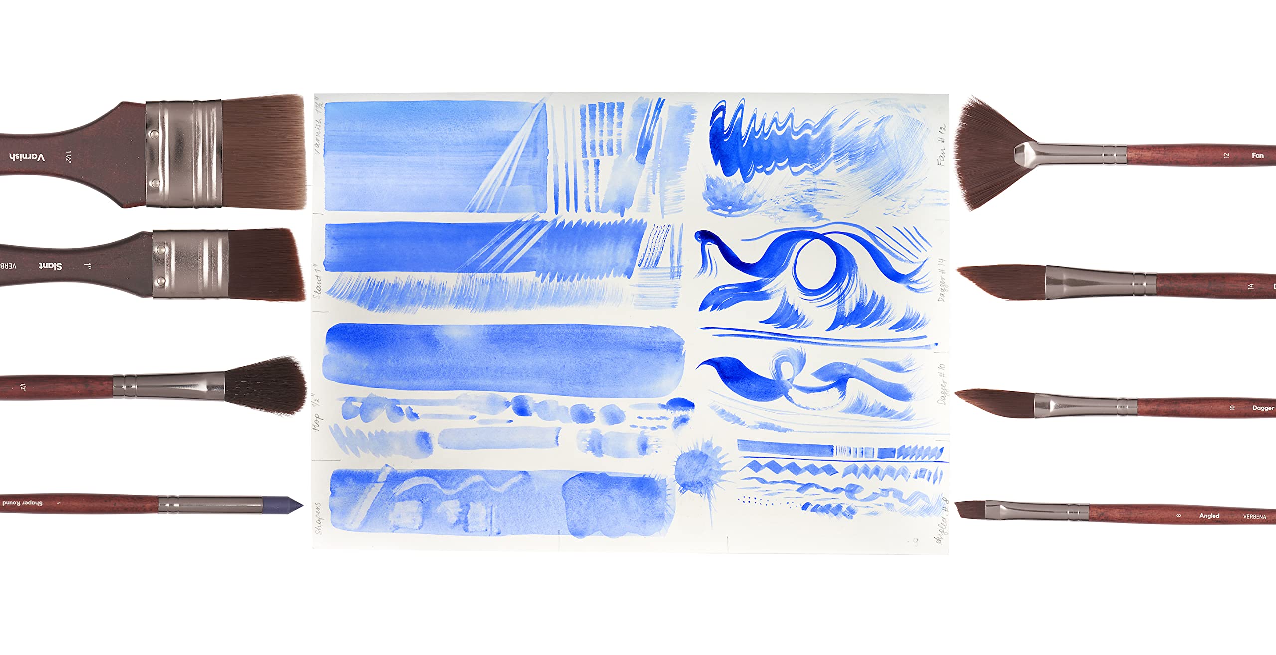 Professional Synthetic Brush Set for Acrylics - 17-Piece Artist Water Media Paint Brushes for Acrylics, Watercolor, Gouache. Beginner-Friendly with Great Flow Control and Snap - Verbena Set by ZenART