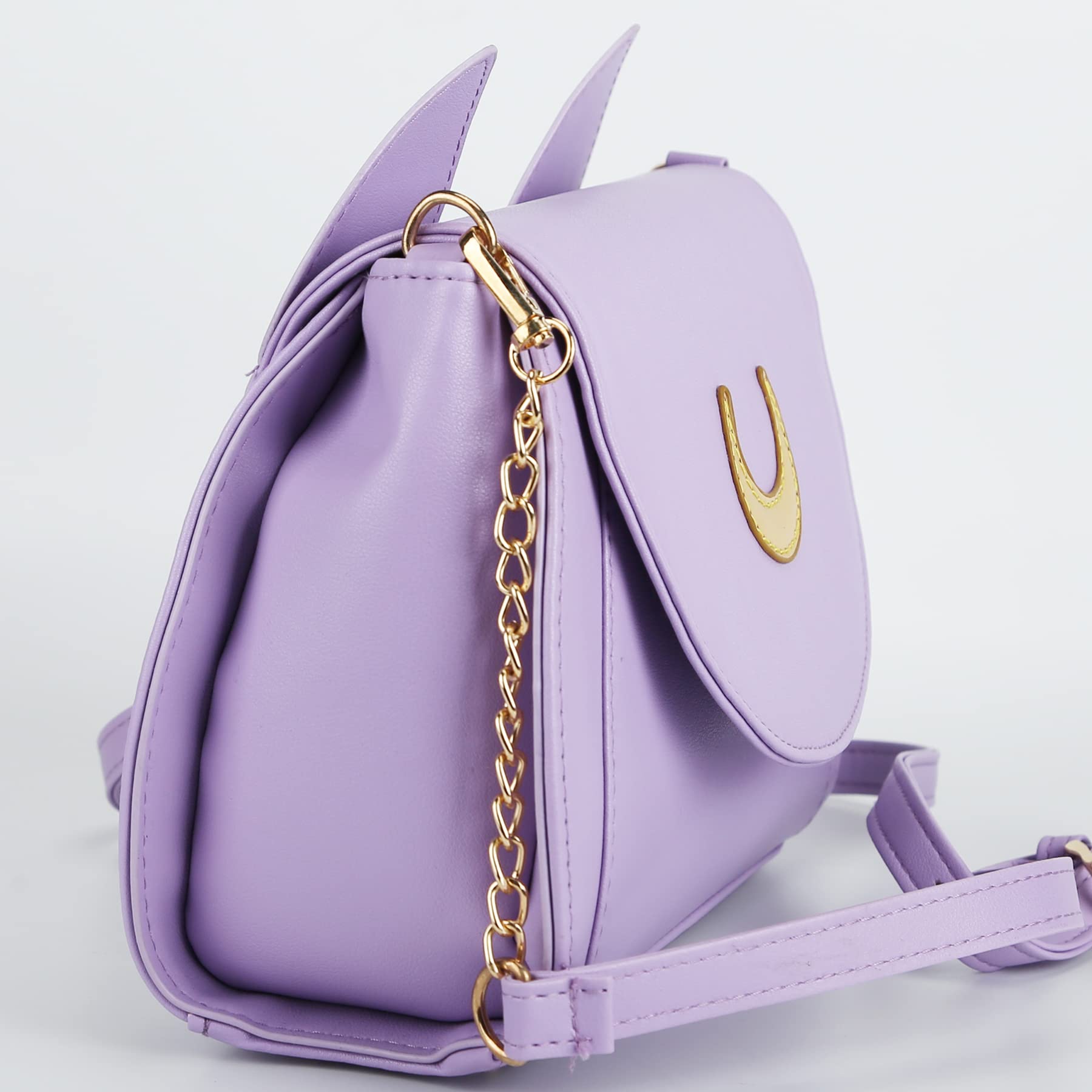 WLC Cartoon Handbag,PU Lady Purse Shoulder Bag for Girls, Purple