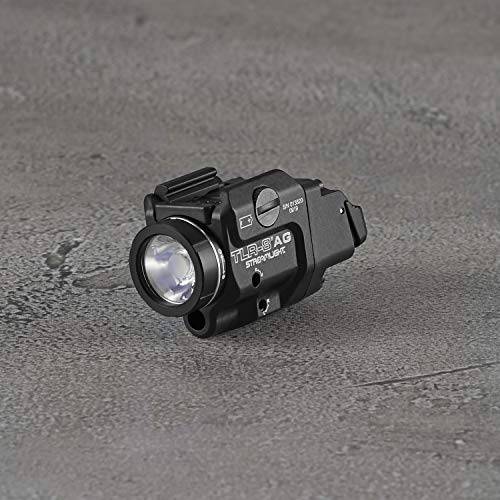 Streamlight 69434 TLR-8A G Flex 500-Lumen Low Profile Pistol Light with Integrated Green Aiming Laser for Select Handguns, Includes Rear Switches, Mounting Kit, and Keys, Black