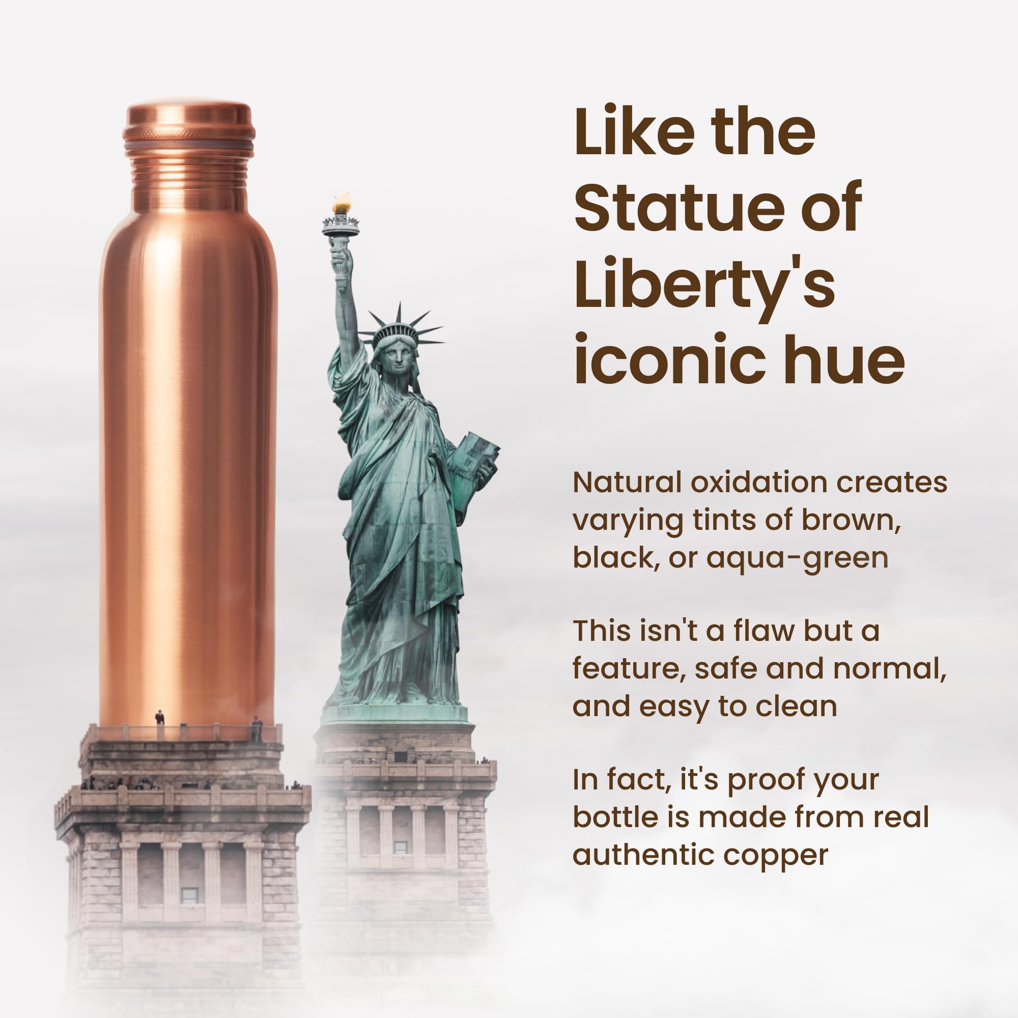 Otiem 34oz Pure Copper Water Bottle for Drinking β Large Handcrafted Ayurvedic Copper Water Bottle, Leak Proof Lid β Smooth Finish Copper Bottle Water Vessel β 100 Copper Drinking Water Bottle 34 Oz