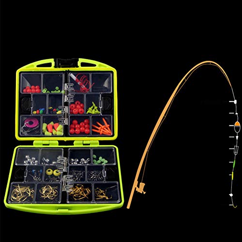 Yeuipea Fishing Tool Set Box,Fish Lure Beads Bait Jig Hook Swivels Tackles Set with Box for Sea Fishing