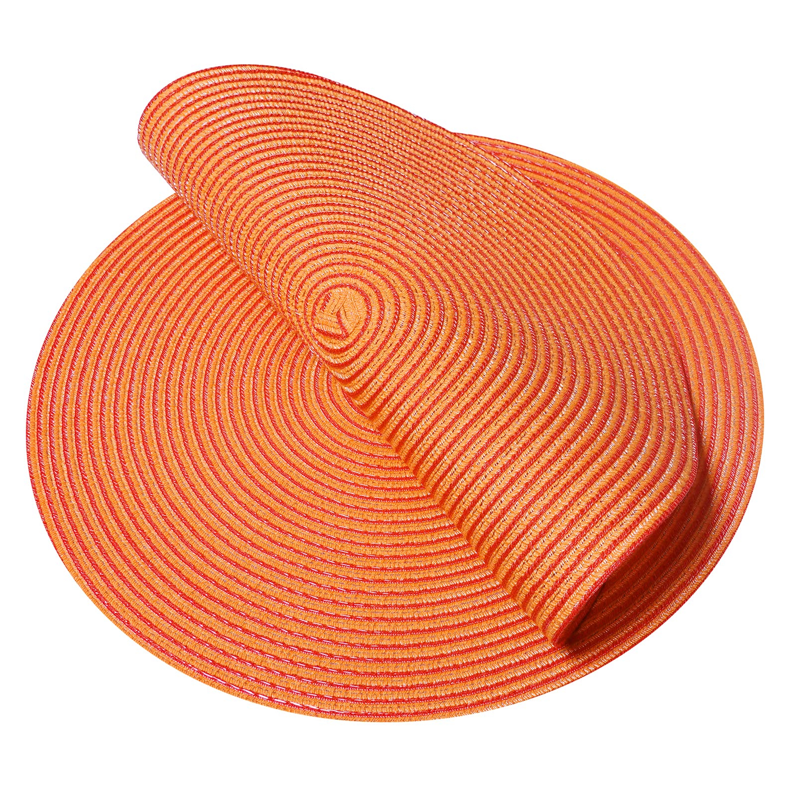 Smaafit Round Braided Placemats, Set of 4 Table Place Mats for Round Dining Tables, 15 inches Round Placemat, Place Mat Round Table Mats (Mix Orange Red)
